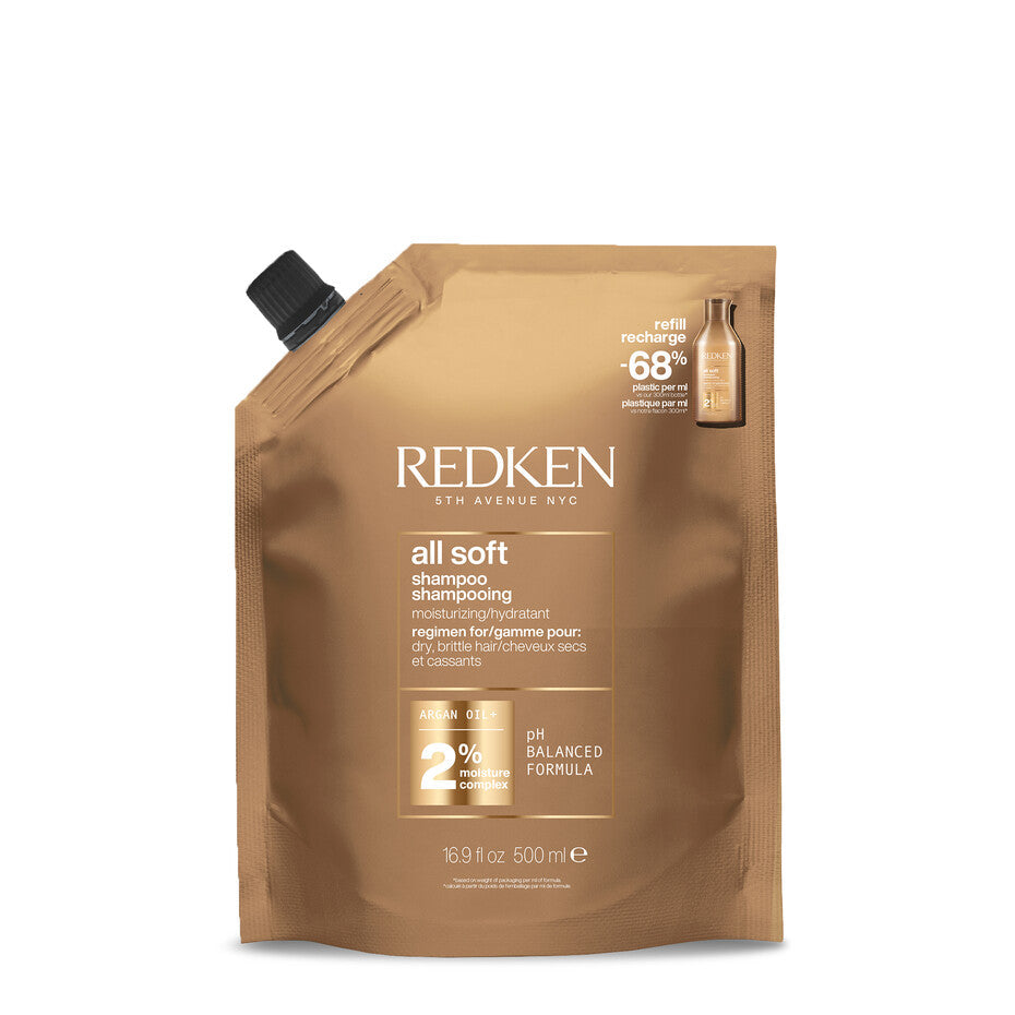Redken All Soft Shampoo 500ml Refill Pouch – Discount Salon Supplies